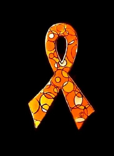 Agent Orange Pin Awareness Ribbon Retro Bubble New
