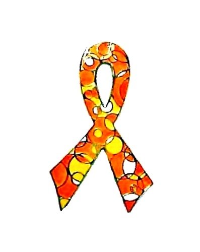Hunger Relief Orange Awareness Ribbon Retro Pin New
