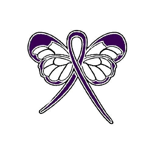 Domestic Violence Pin Purple Ribbon Butterfly Awareness Month October New