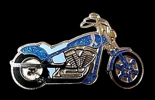 Colon Cancer Blue Ribbon Motorcycle Biker Pin Tac New