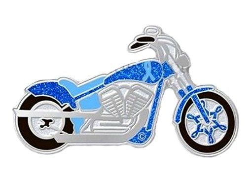 Colon Cancer Blue Ribbon Motorcycle Biker Pin Tac New