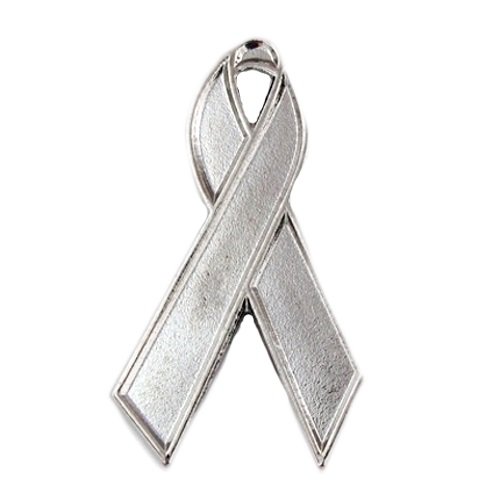 Elderly Abuse Silver Awareness Ribbon Lapel Pin New
