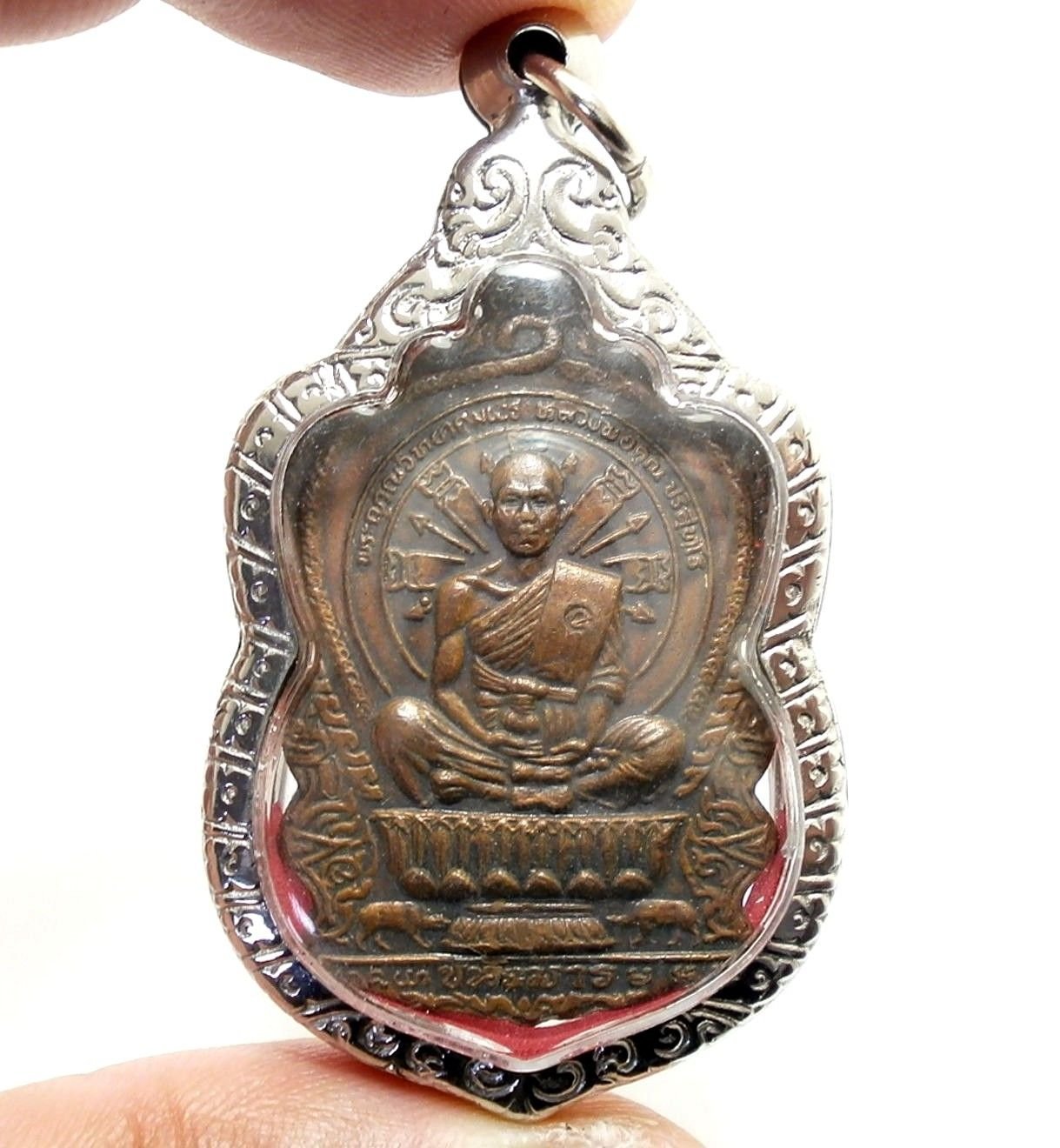 LP KOON WIN OVER EVIL COIN THAI REAL AMULET PENDANT PROTECTION & MONEY ...