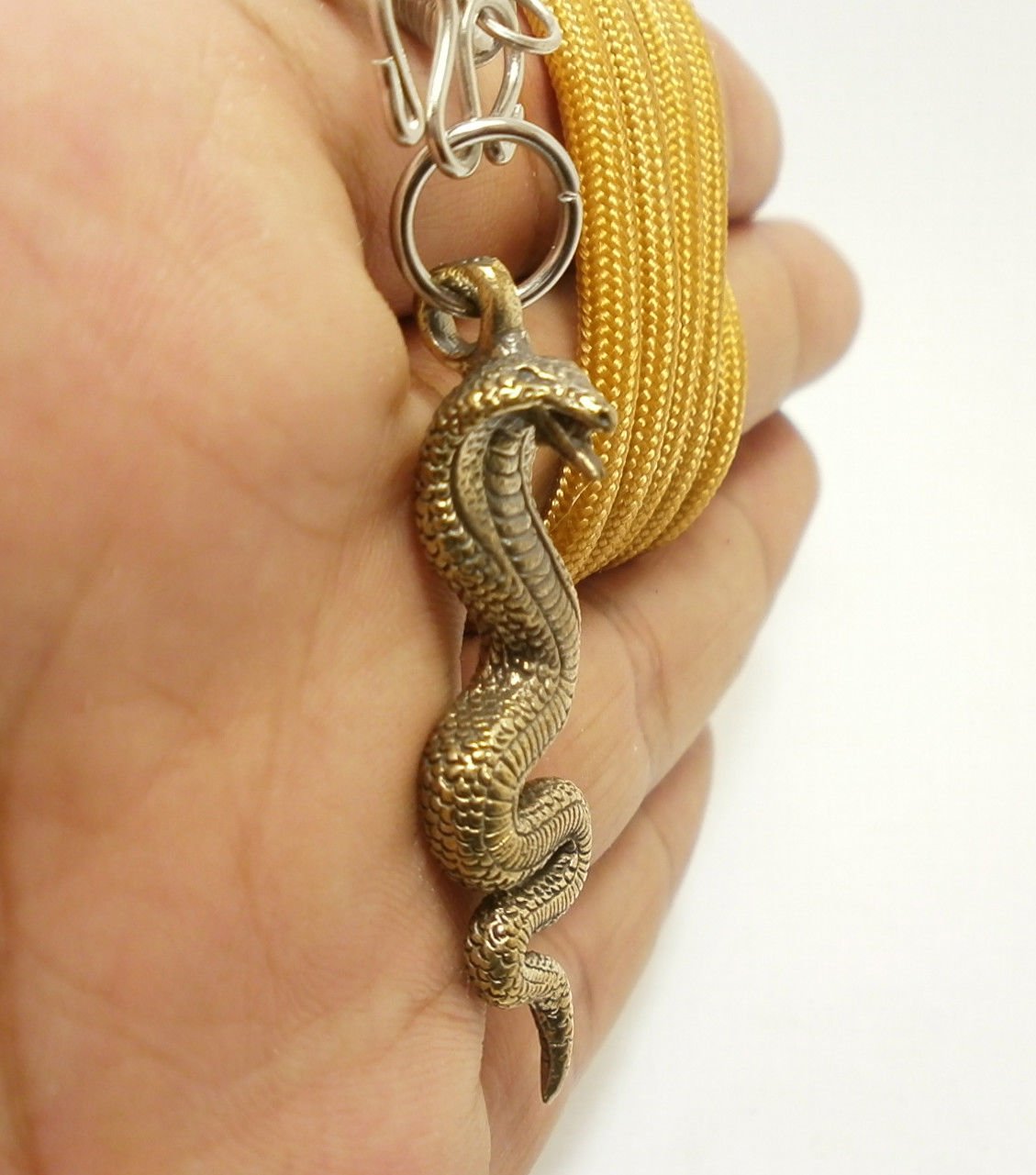KING COBRA SNAKE THAI BRASS PENDANT AMULET LIFE PROTECTION TALISMAN HIP ...