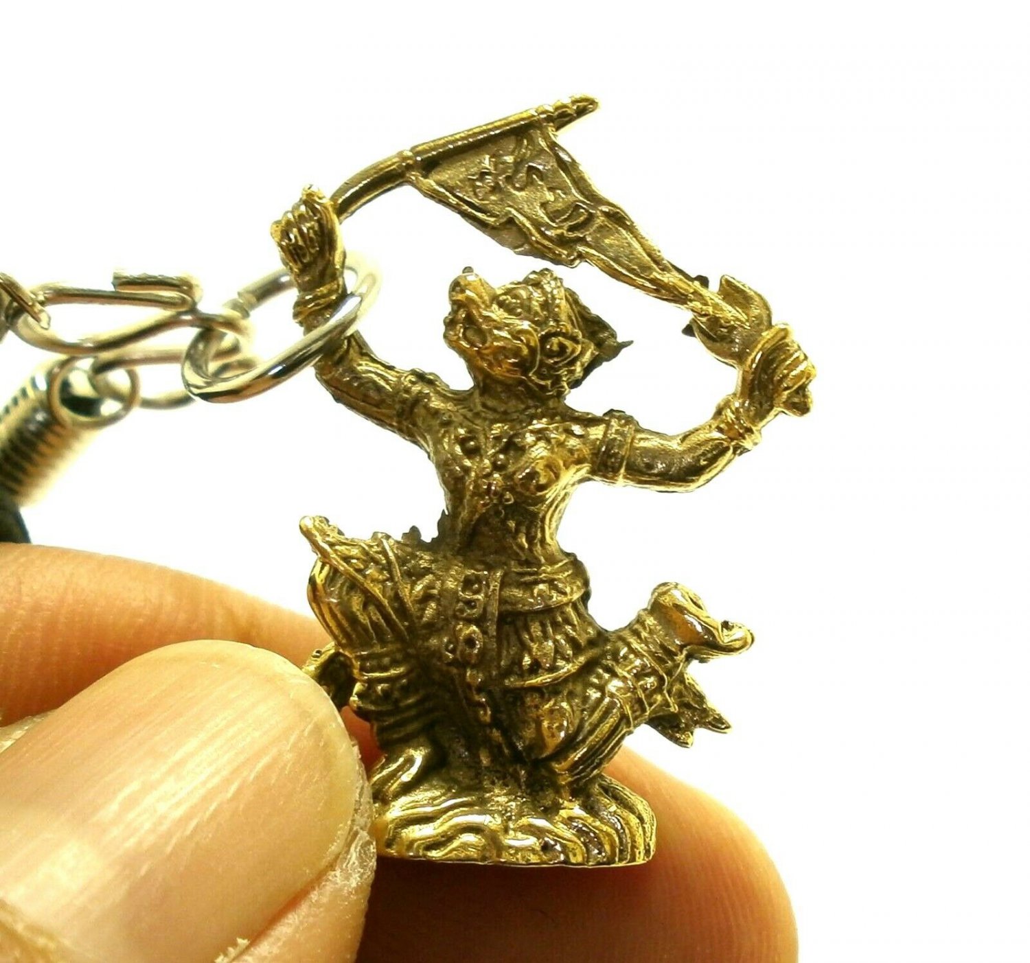 LORD HANUMAN MONKEY RAISE FLAG MUAY THAI AMULET LIFE PROTECTION PENDANT ...