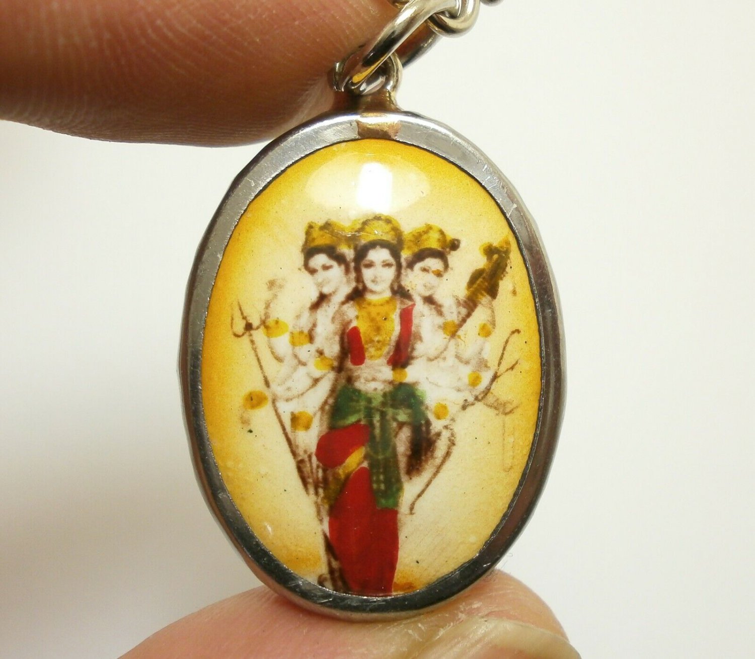 TRIDEVI Laxmi Saraswati Parvati Shakti Hindu Goddess Amulet Om Pendant ...