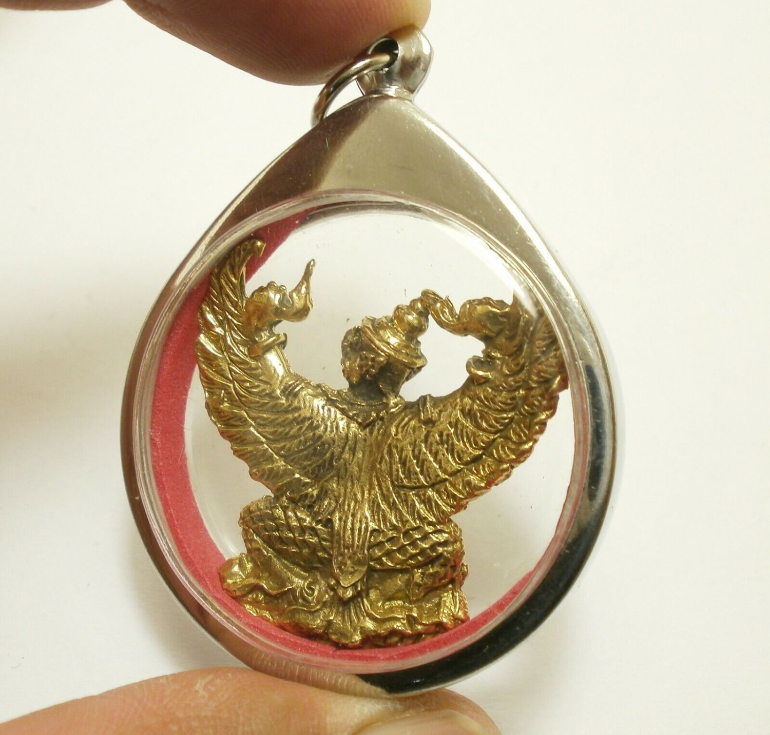 GARUDA BIG LOCKET PHAYA KRUT THAI AMULET MAGIC EAGLE BIRD PROTECTION ...