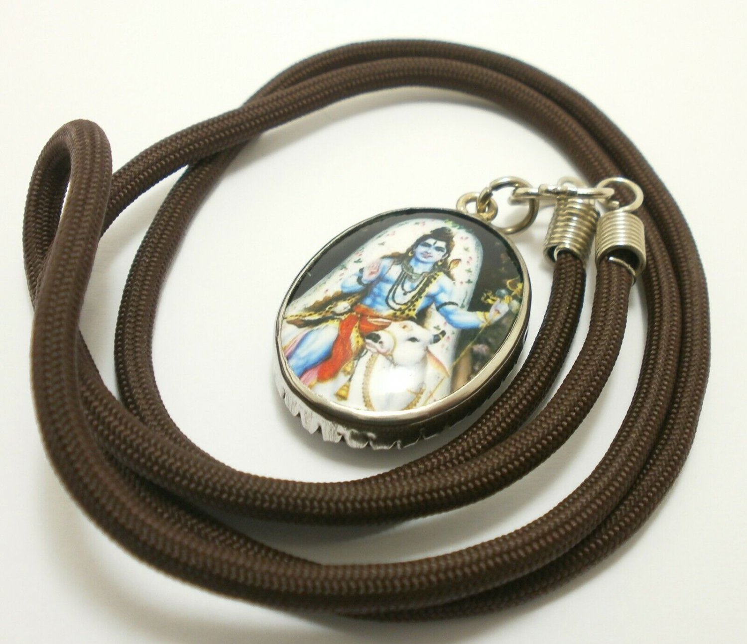 LORD SHIVA MAHADEV OM MAHADEVA GOD SIVA NANDI BLESS 1980s HINDU LOCKET ...
