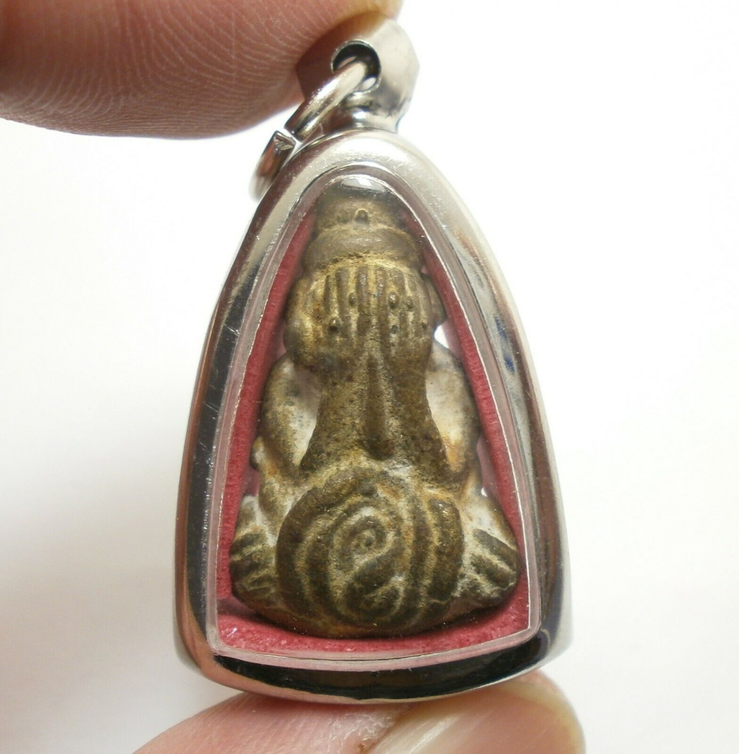 PHRA PIDTA PITTA CLOSE EYES BUDDHA BLEESED 1979 MAGIC YANT METAL AMULET ...
