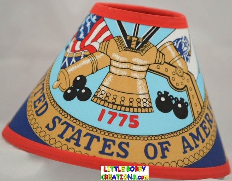 US Military Army Fabric Lamp Shade (All Handmade After Order is Placed)