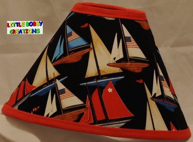 Nautical Sail Boat Vintage Ships Fabric Lamp Shade (Handmade After ...