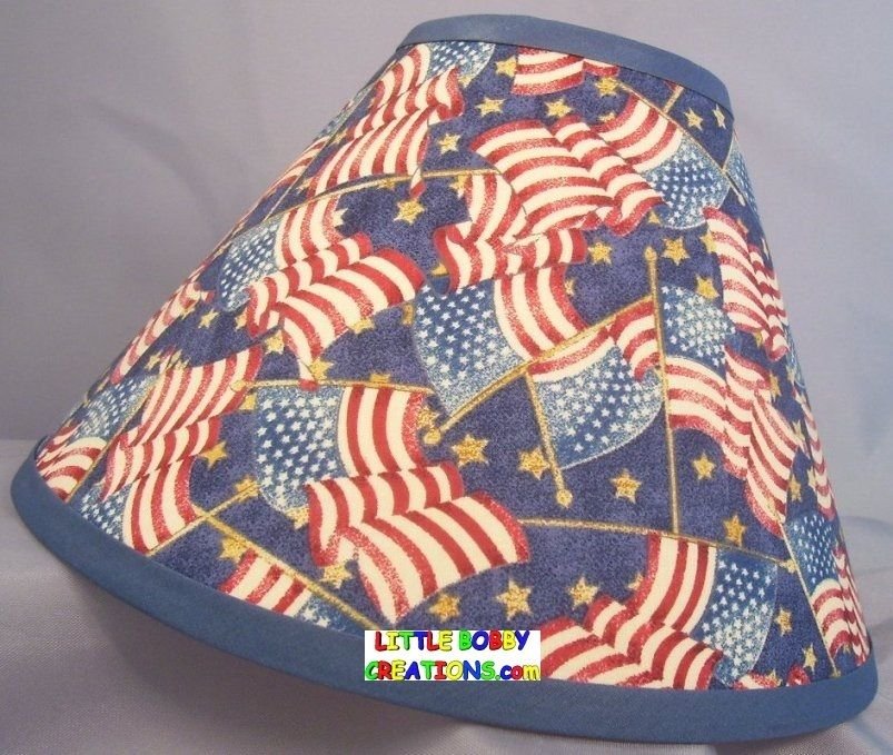 Patriotic American Flag Fabric Lamp Shade (All Handmade After Order is ...