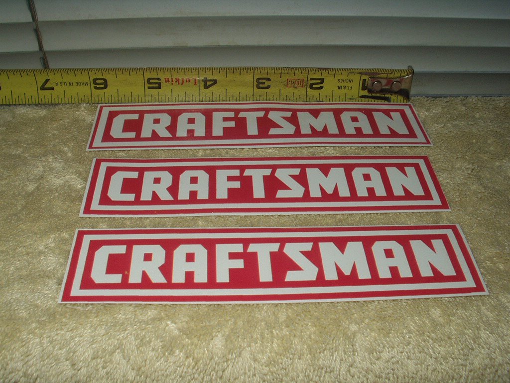 craftsman tools set of 3 full color vinyl stickers imperfect