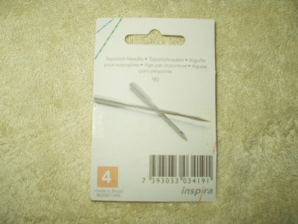inspira topstitch sewing machine needles 5ea in sealed package 130/705 90