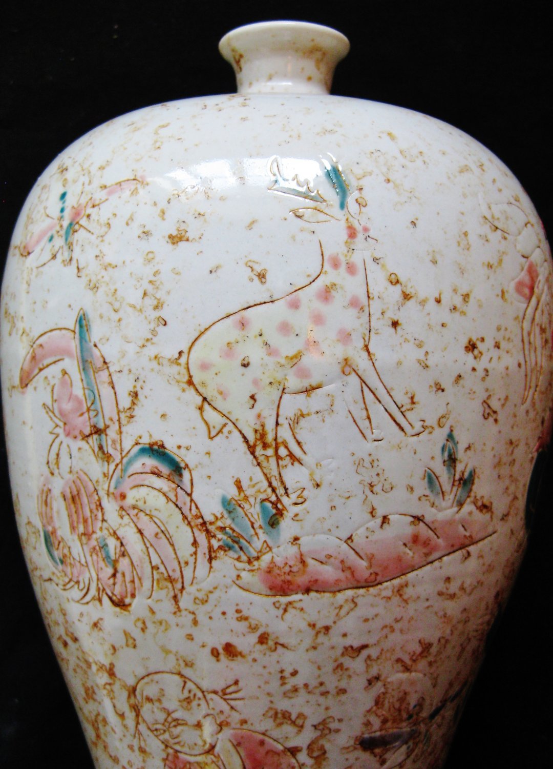 Antique Chinese Song Dynasty Pottery Blosom Plum Vase, 12th-13th Century.