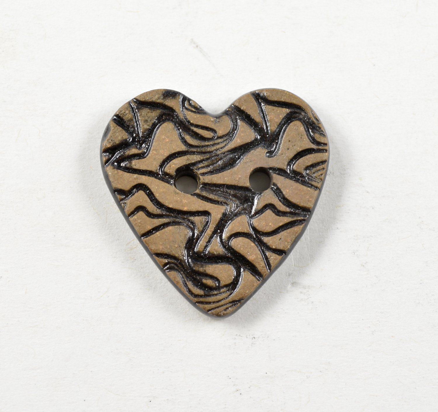 Ceramic Heart Buttons Handmade Textured Pottery Sewing & Craft Buttons