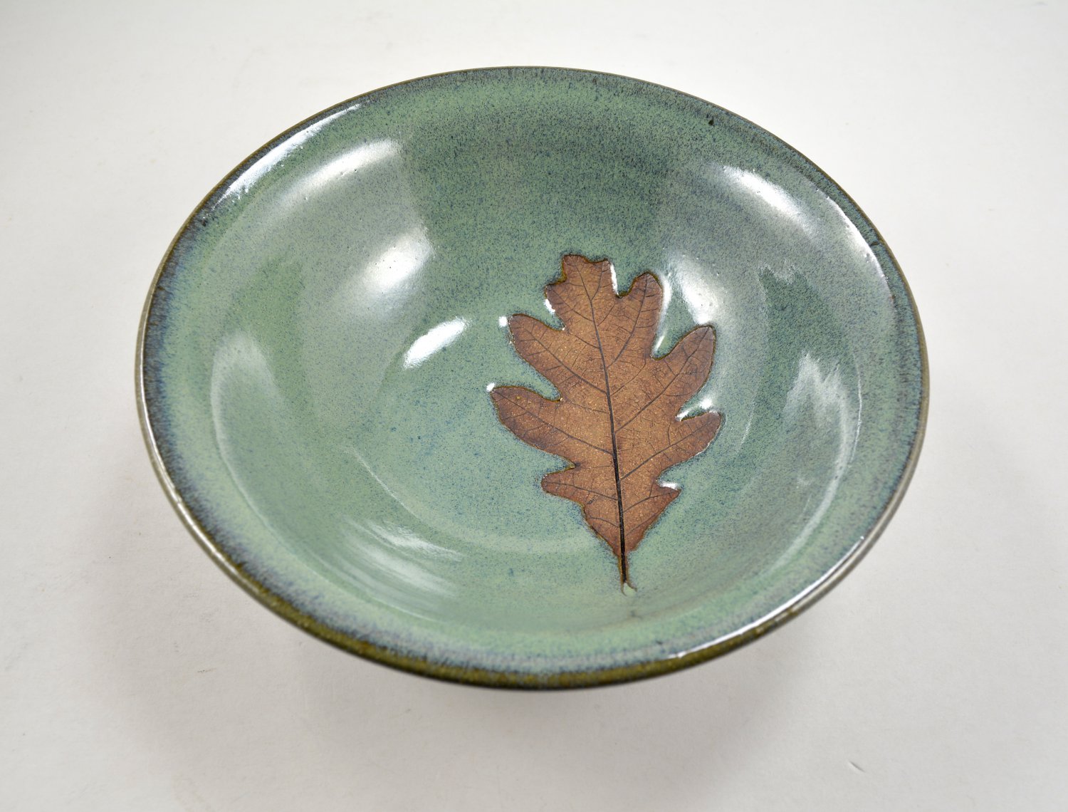 Pottery Leaf Bowl with Oak Leaf Imprint Wheel Thrown Stoneware Pottery ...