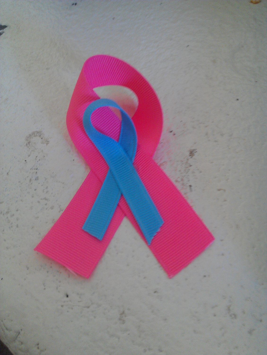Breast cancer colon cancer overlap ribbon pin