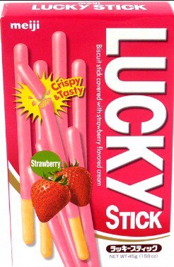 Pack/6Meiji Lucky Strawberry Stick