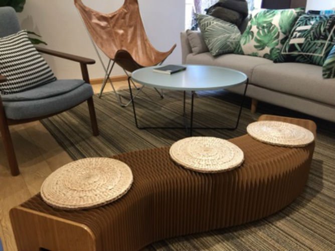 Flexible Expanding Paper Sofa Seats Paper Lounge Bench Chair Portable ...