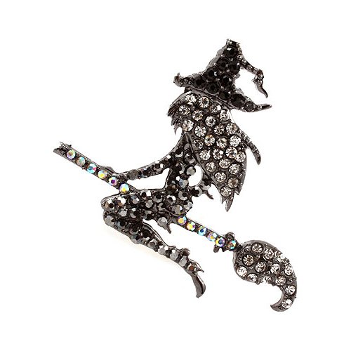 Halloween Costume Jewelry Crystal Rhinestone Witch Design Brooch Pin ...