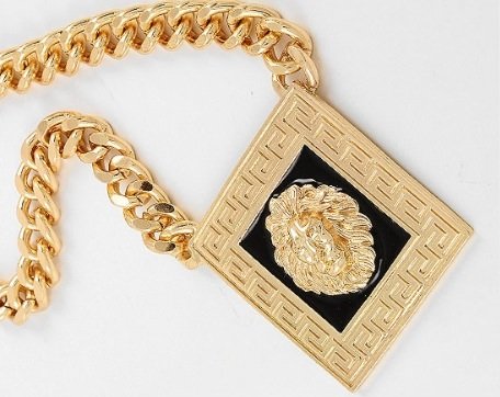 Versace lion head necklace
