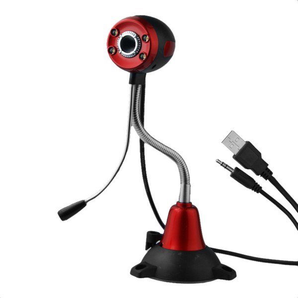 Eye Shaped 10MP USB 2.0 PC Camera Webcam with Microphone/LED(Red+Black)