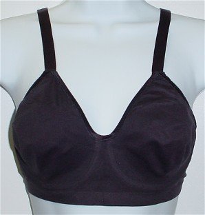 34C~Inner Self Seamless Soft Cup Underwire Black Bra #106636 34 C
