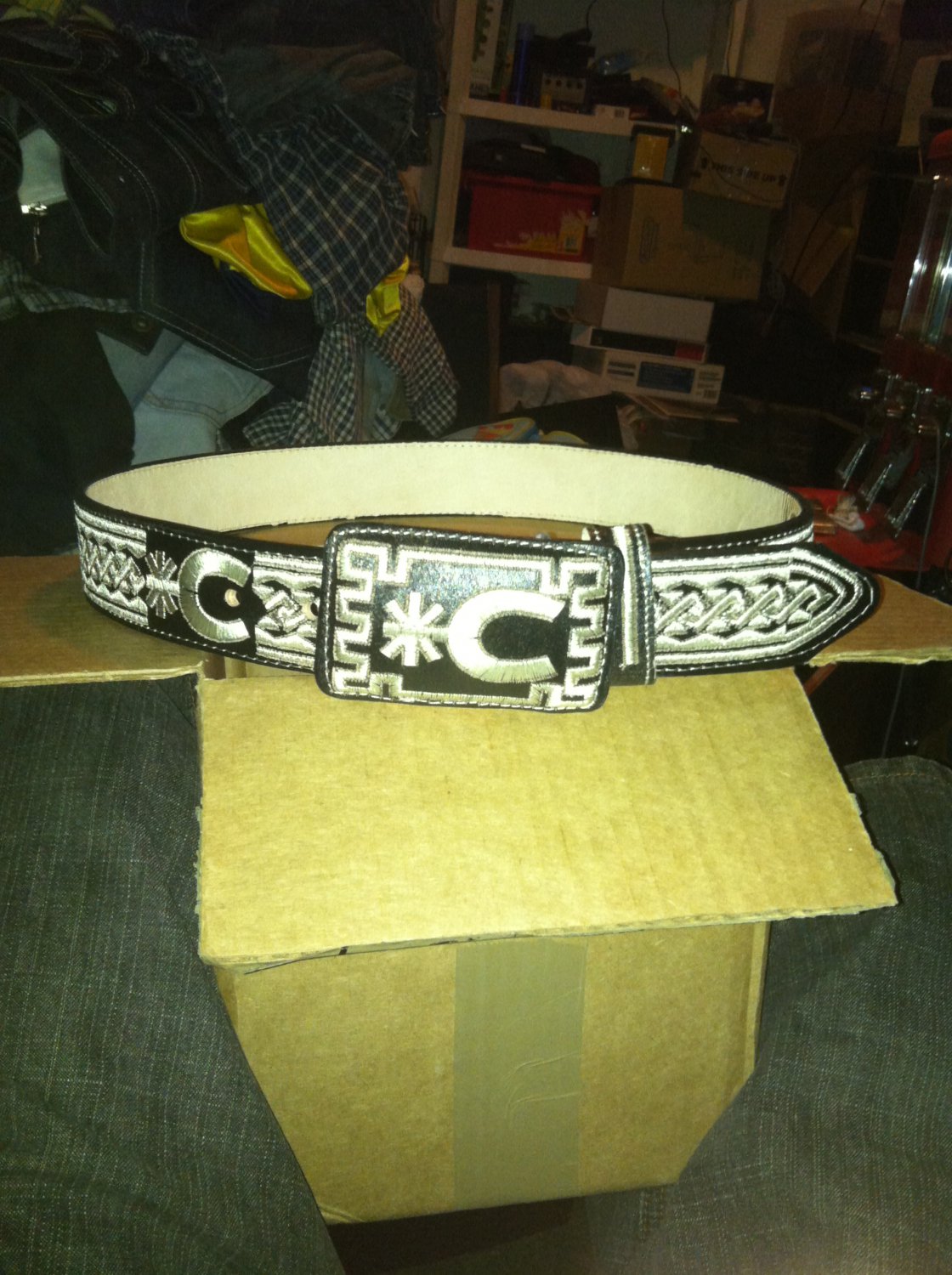 #11 Mexican Charro Saddle Belt With Buckle Piteado Espuelas Size 36