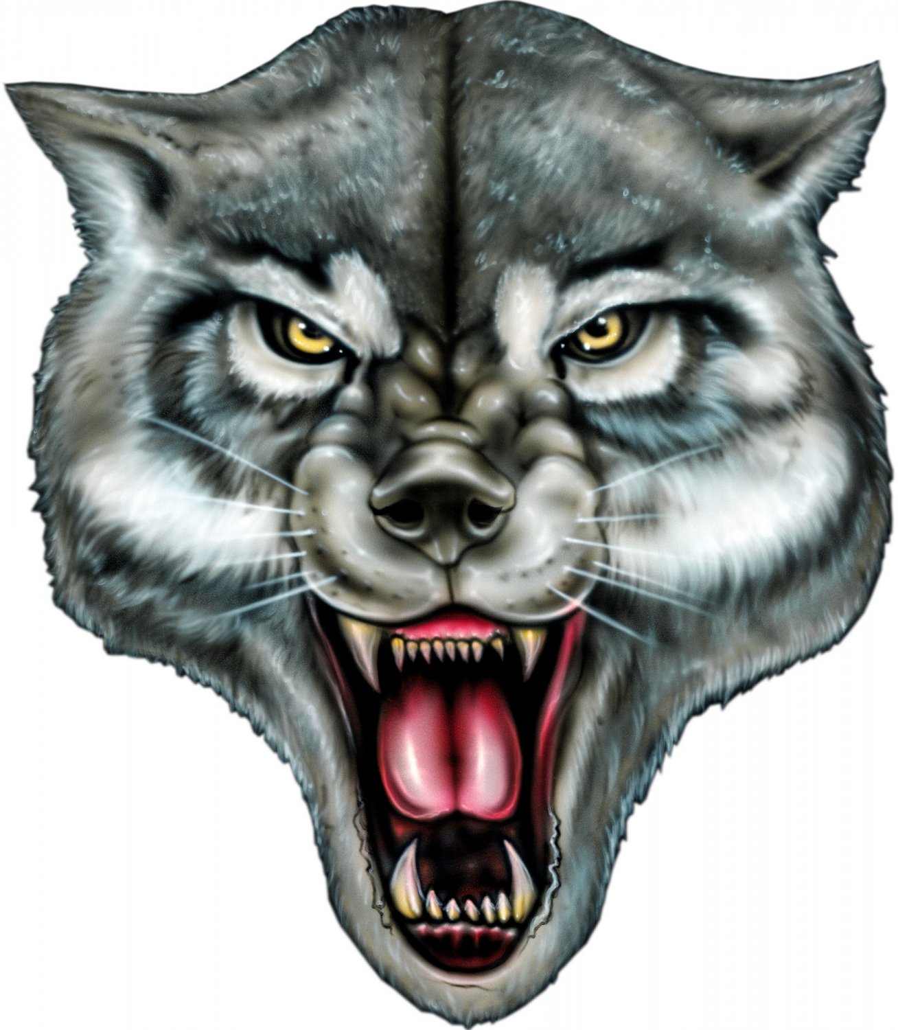 6" printed airbrushed design wolf face vinyl decal sticker for any ...