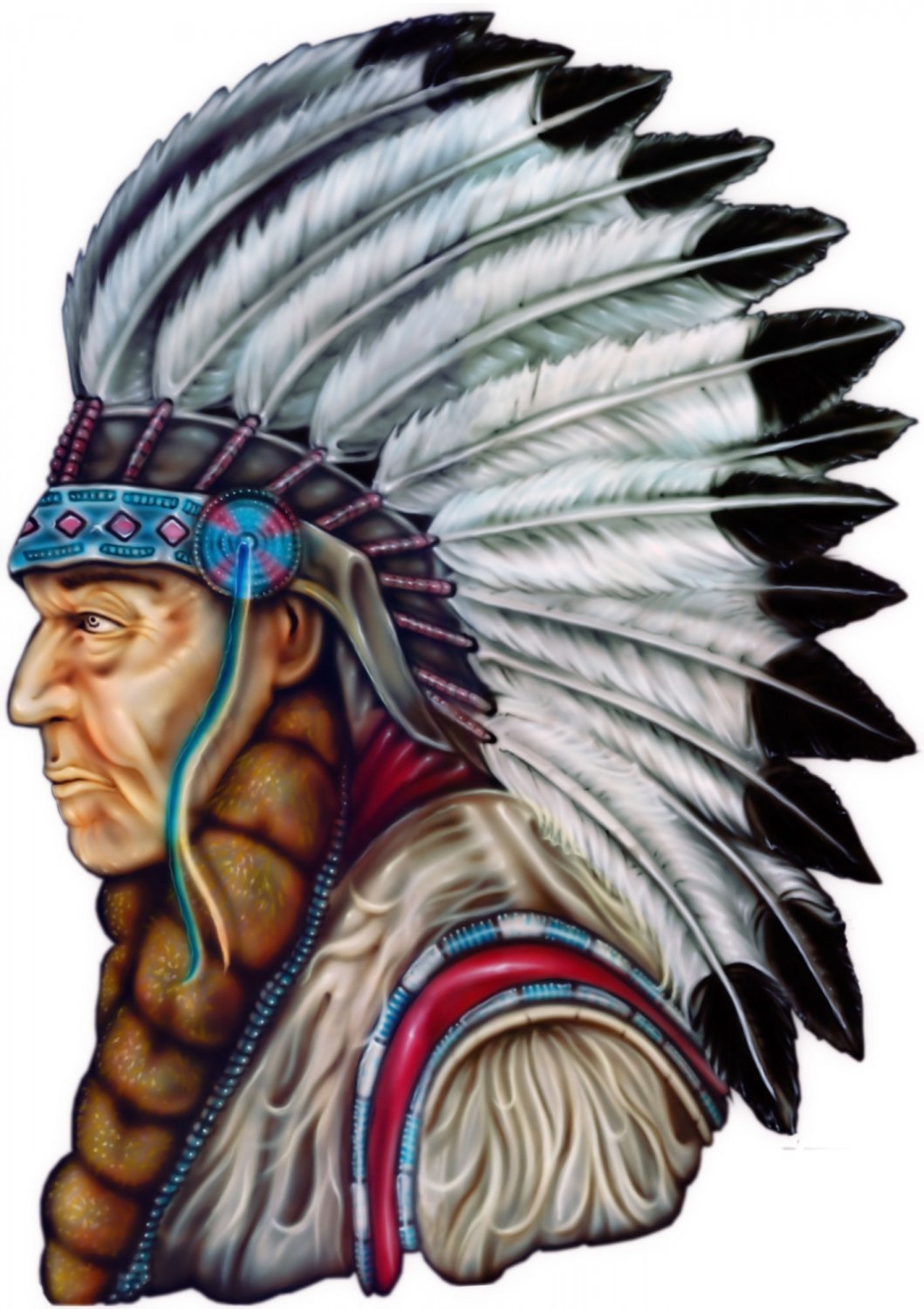 6" printed airbrushed design indian vinyl decal sticker for any smooth ...