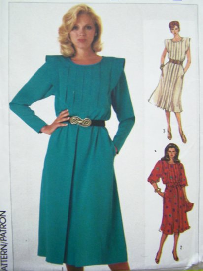 80's Dress Puff Ruffle B 31.5 Pleated Bodice/Skirt Shoulder Flange ...