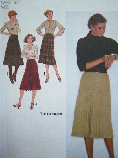 3.00 Vintage Sewing Pattern Set of Skirts Sz 8 Wrap Pleats Double ...