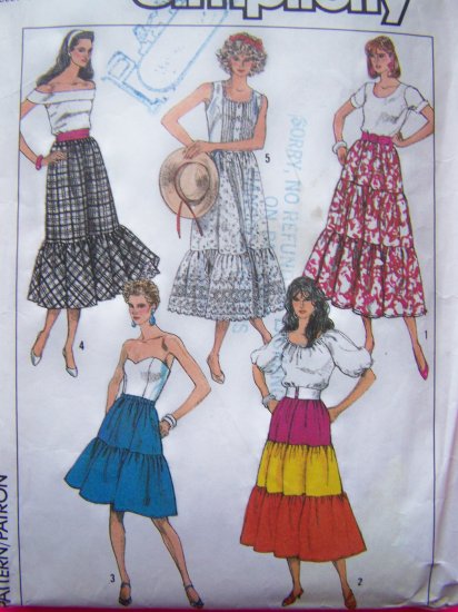 Vintage Sewing Pattern Gypsy Skirt Tiered Petticoat Flowing Layered ...