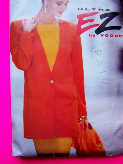 Easy Vogue Sewing Pattern Long Jacket Fitted Dress Plus Size 18 20 22 ...