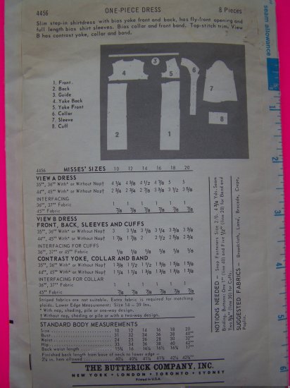 VIntage Sewing Pattern Slim Step In Shirtdress Sz 14 One Piece Dress ...