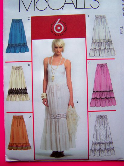Tiered Prairie Flowing Skirt 14 16 18 20 Elastic Drawstring Waist Gypsy ...