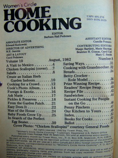 Vintage 80s Womens Circle Home Cooking Cookbook Country Recipes Cook Book