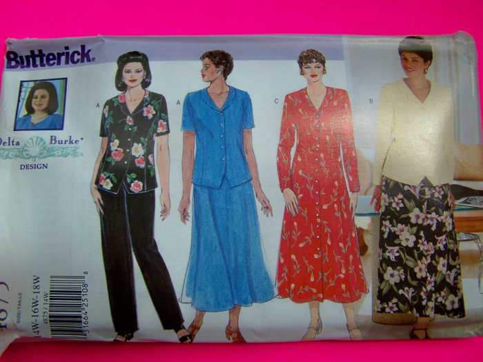 Womens Plus Size Delta Burke 20W 22W 24W Sewing Pattern 4875