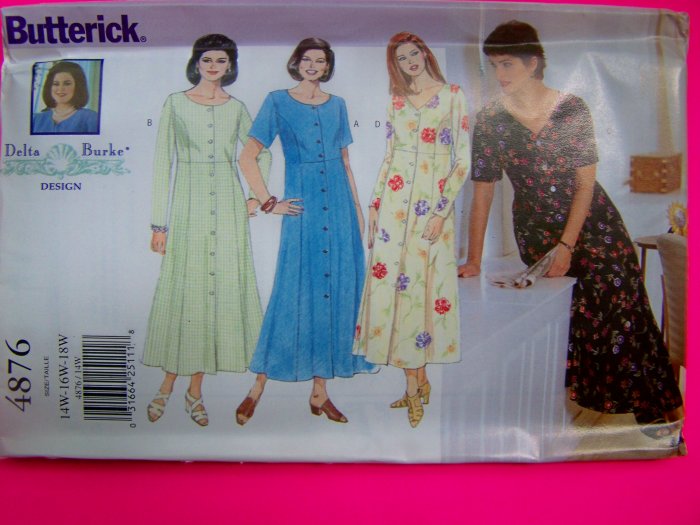 Plus Size Flared Dress Princess Seams 14W 16W 18W Delta Burke Sewing ...