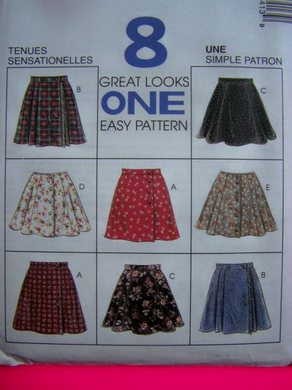 1990s Girls 7 8 10 School Uniform Skirts 8 Styles McCalls Sewing ...