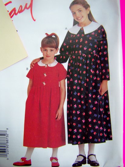 Easy Girls Christmas Dress Sewing Pattern 7 8 10 12 14 McCalls 8873