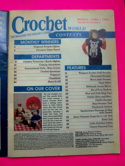 1980s Vintage Crochet World Back Issue Pattern Magazine 20 Crocheting ...