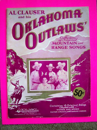 SALE $20 1930s Wild West Cowboy Music SongBook Oklahoma Outlaws Vintage ...