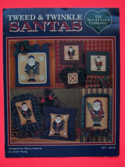 Tweed & Twinkle Santas Needlecraft Chart Patterns Primitive Country ...