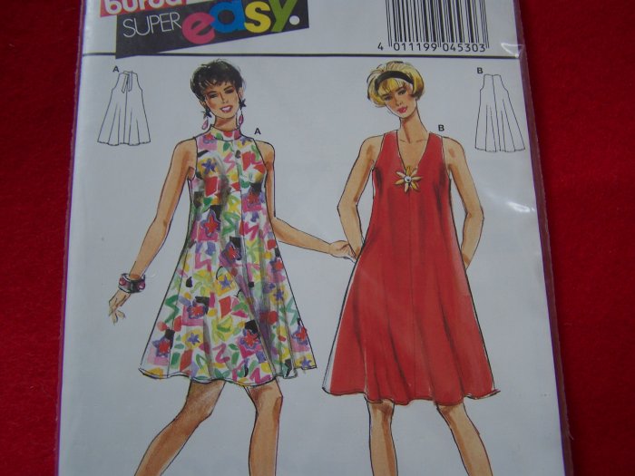 OOP Burda Sewing Pattern 4530 Tent Dress Sundress Stand Up collar or V ...