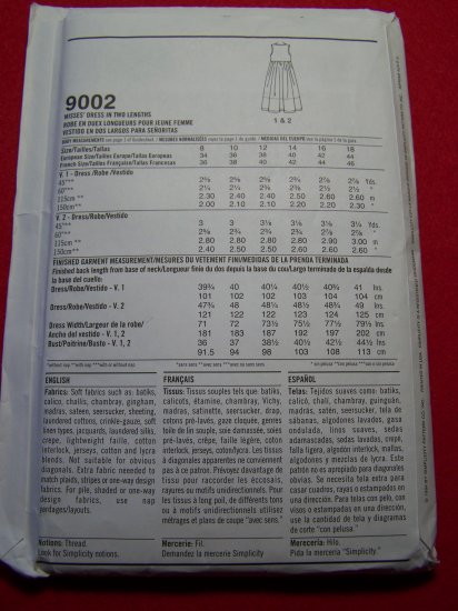 Easy Simplicity Sewing Pattern 9002 Sundress Dress Full Gathered Skirt ...
