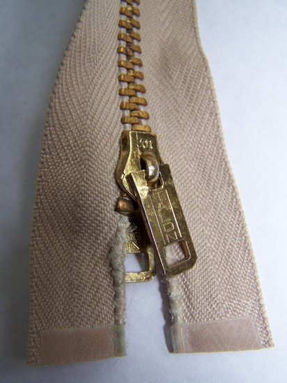 New Vintage Talon Metal Zipper Separating Reversible 18" Khaki Tan ...
