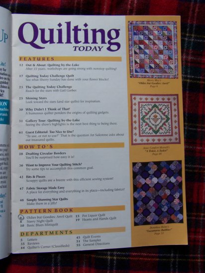 Quilting Today Back Issue Quilt Pattern Magazine # 59 April 1997 Patterns Book
