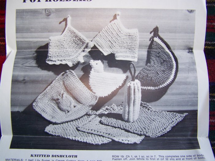 USA 1 Cent S&H Vintage Knitting Crocheted Patterns Potholders Owl Hen ...